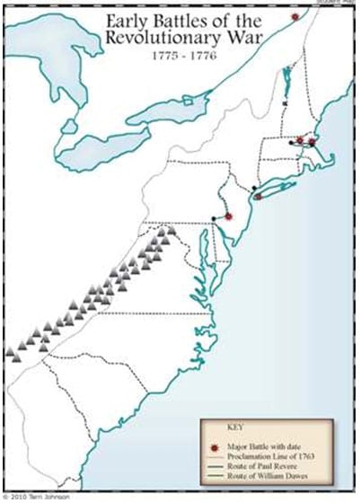 Revolutionary War Map Blank