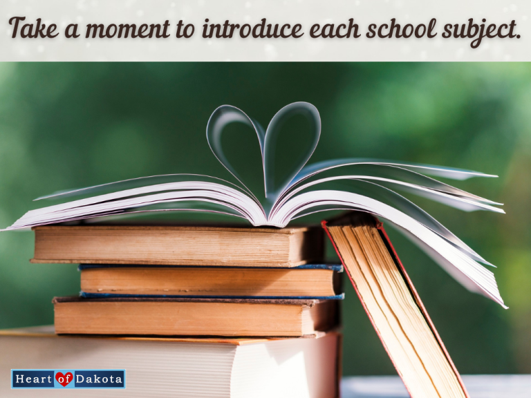 Take a moment to introduce each subject.